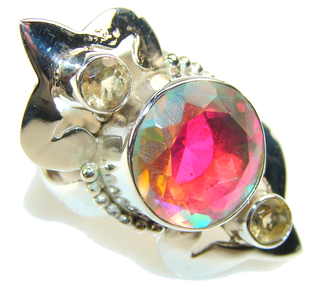 Perfect Rainbow Quartz Sterling Silver Ring S. 6 | Dazzlebridge